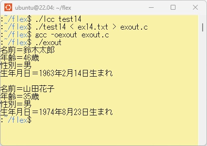 プログラム言語で日本語を多めに（FLEX-WIN11-WSL編）